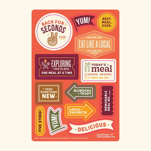 Back for Seconds - 4x6 Sticker Sheet – Everyday Explorers PH