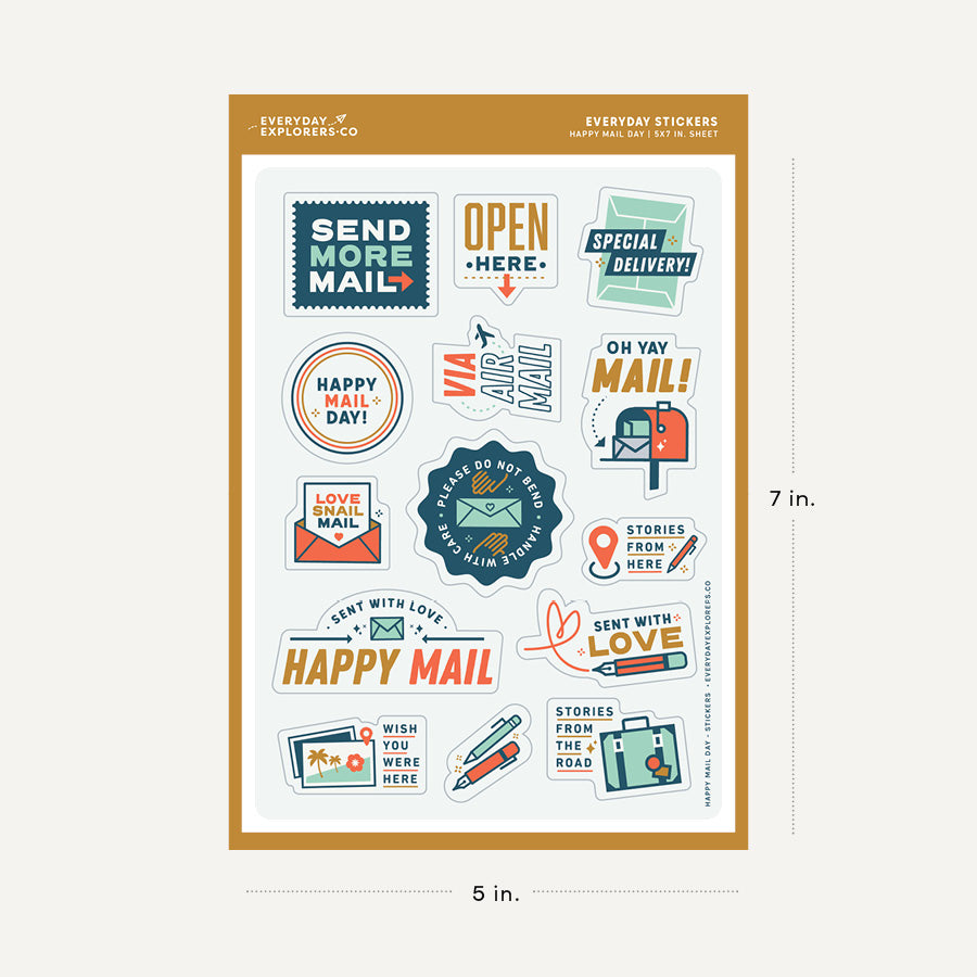 Happy Mail Day - 5x7 Sticker Sheet – Everyday Explorers PH